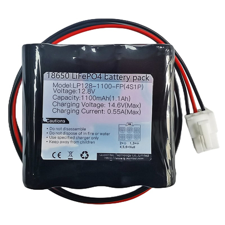 4S1P 18650 12V 12.8V 1100mAh rechargeable LiFePO4 power battery pack ...