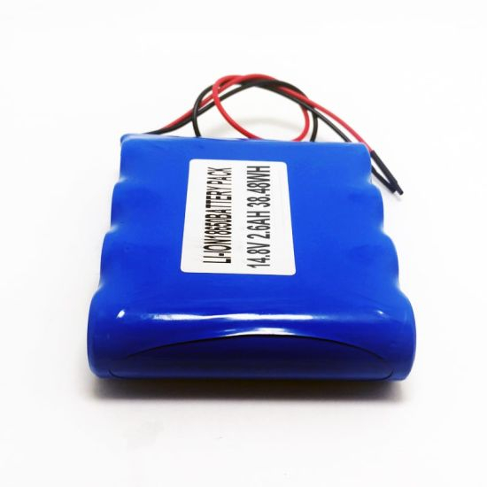 4S1P 12V 14.4V 14.8V 18650 2600mAh rechargeable lithium ion battery pack with PCM and connectors ...